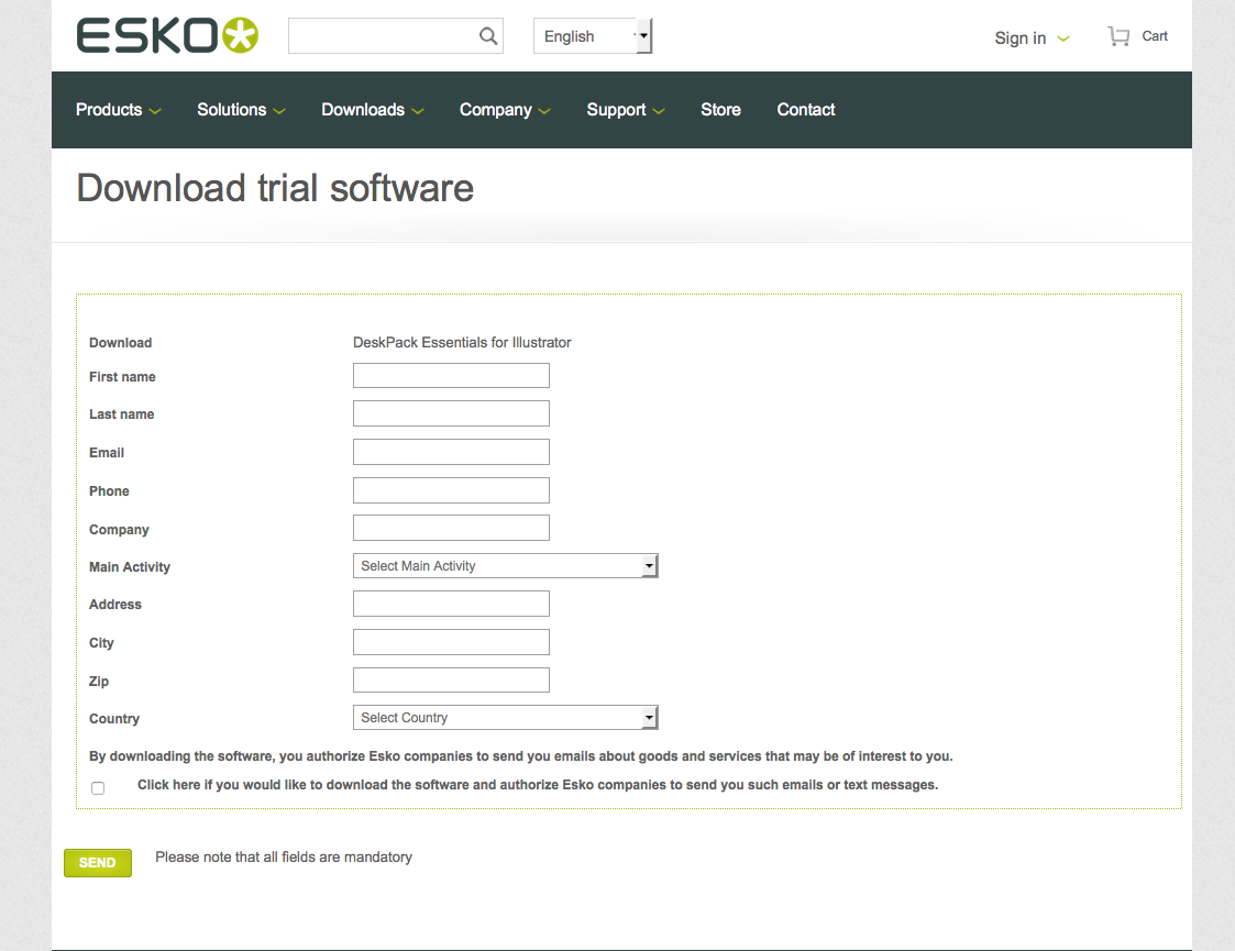 DeskPack - How to start a trial