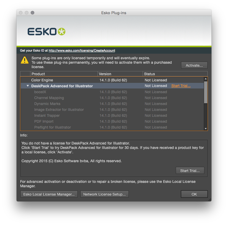 DeskPack - How to start a trial