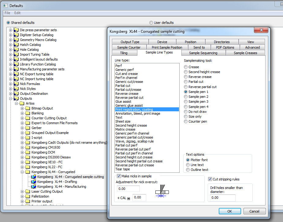 ArtiosCAD - How to set Print registration marks on sample cutting machine
