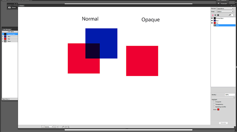 Opaque vs Normal Ink