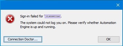 Automation Engine Pilot 24.x and higher - When trying to login a ...