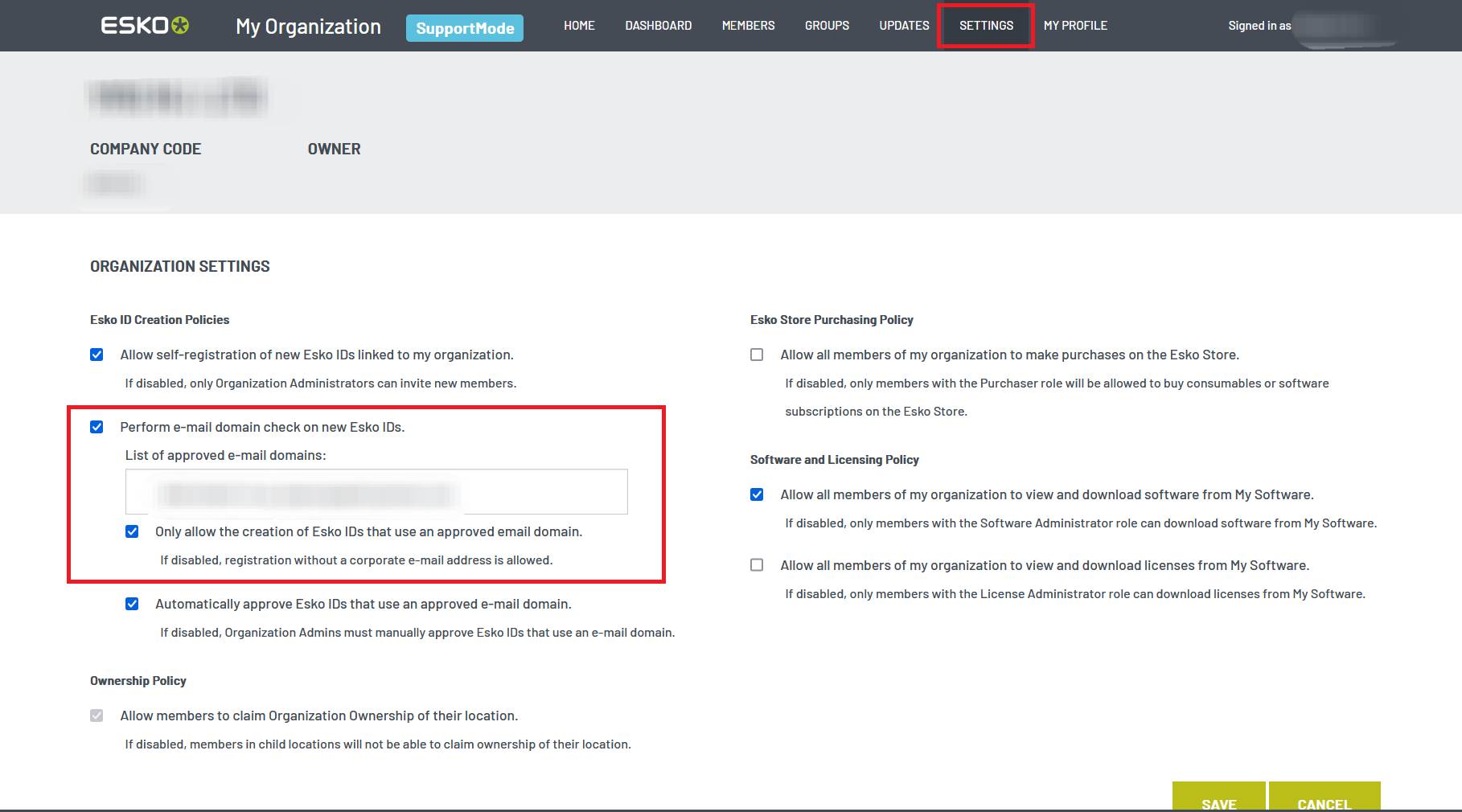 Esko ID - Error: "Your Organization Requires All New Esko IDs to Use Your Corporate E-Mail ...