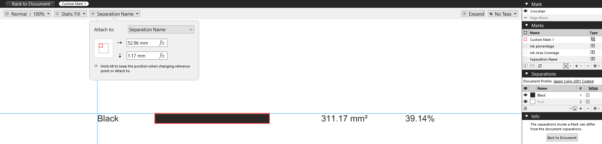 ArtPro+ - Area Text Mark misplacing when using Repeat for Separation ...
