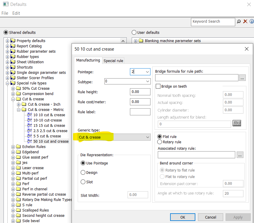 ArtiosCAD - How to modify Cut & crease Line with different Cut & crease ...