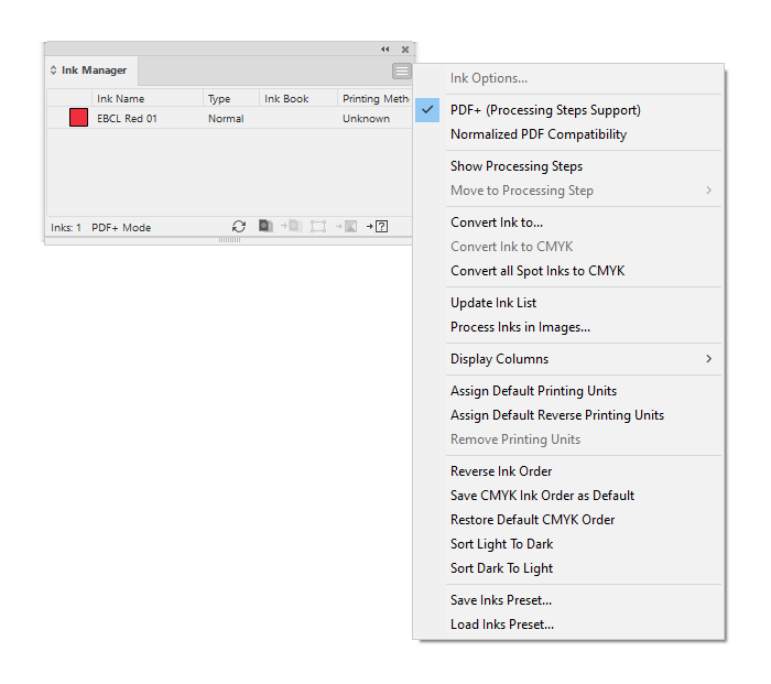 DeskPack - Remove and Insert Inks from Ink Books options missing in Ink Manager